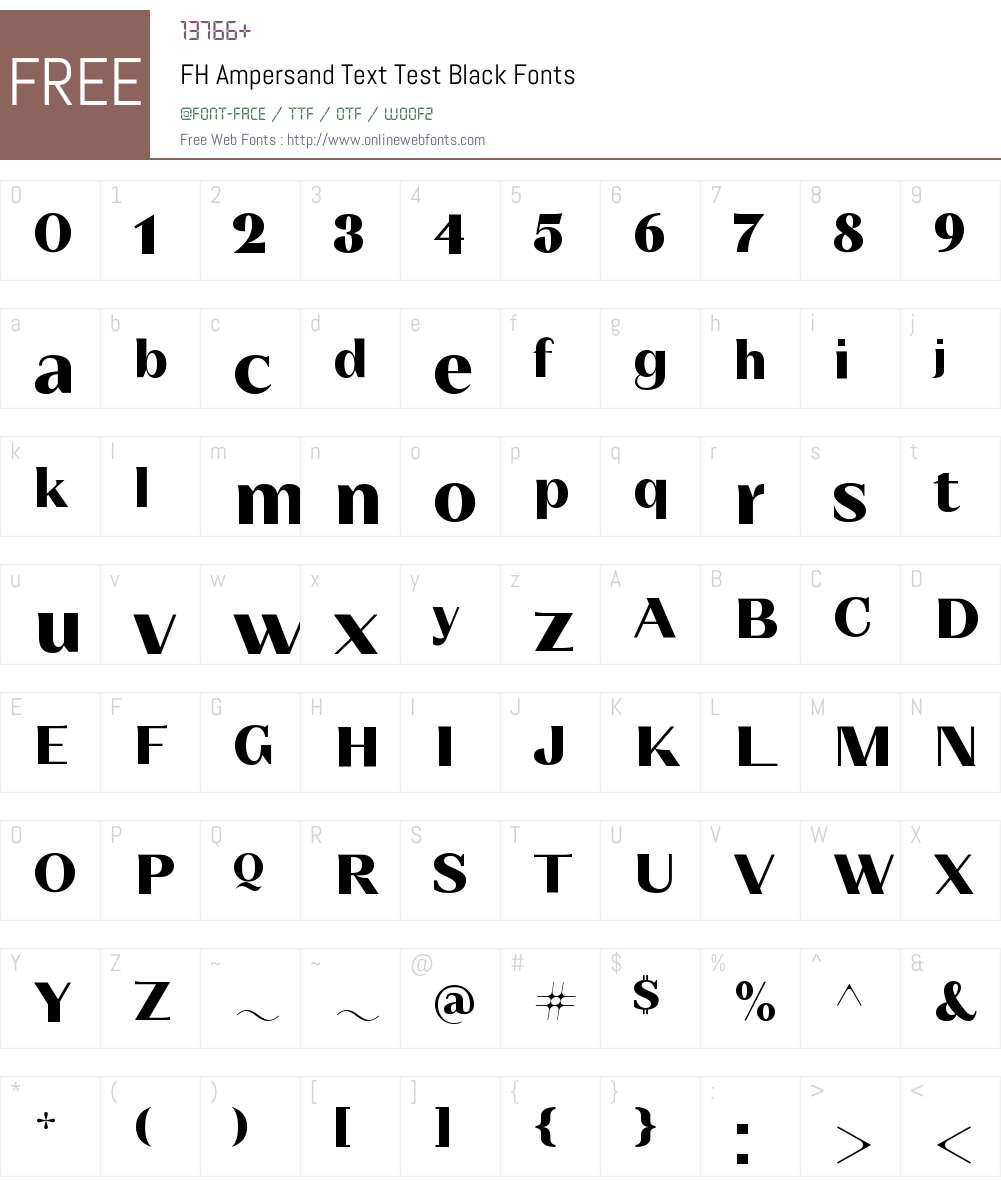 FH Ampersand Text Test Black 3.000;Glyphs 3.1.1 (3148) Fonts Free ...