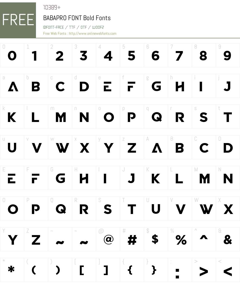 BABAPRO FONT 1.00;January 29, 2020;FontCreator 12.0.0.2547 64-bit Fonts ...