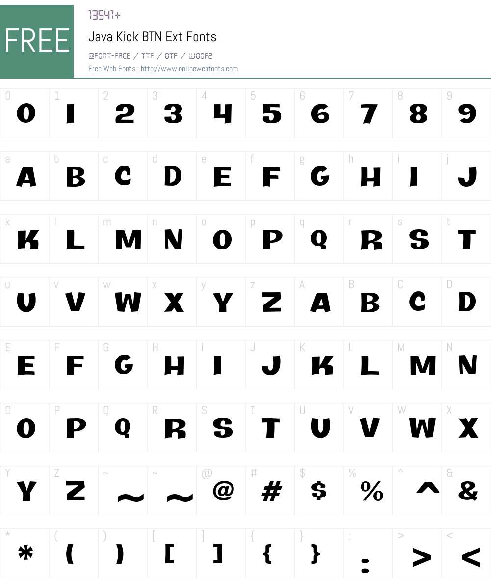 Java Kick BTN Ext 1.00 Fonts Free Download - OnlineWebFonts.COM