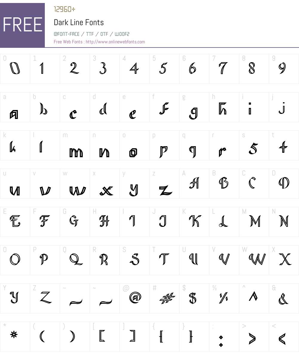 Dark Line 1.00;December 8, 2021;FontCreator 12.0.0.2563 64-bit Fonts ...