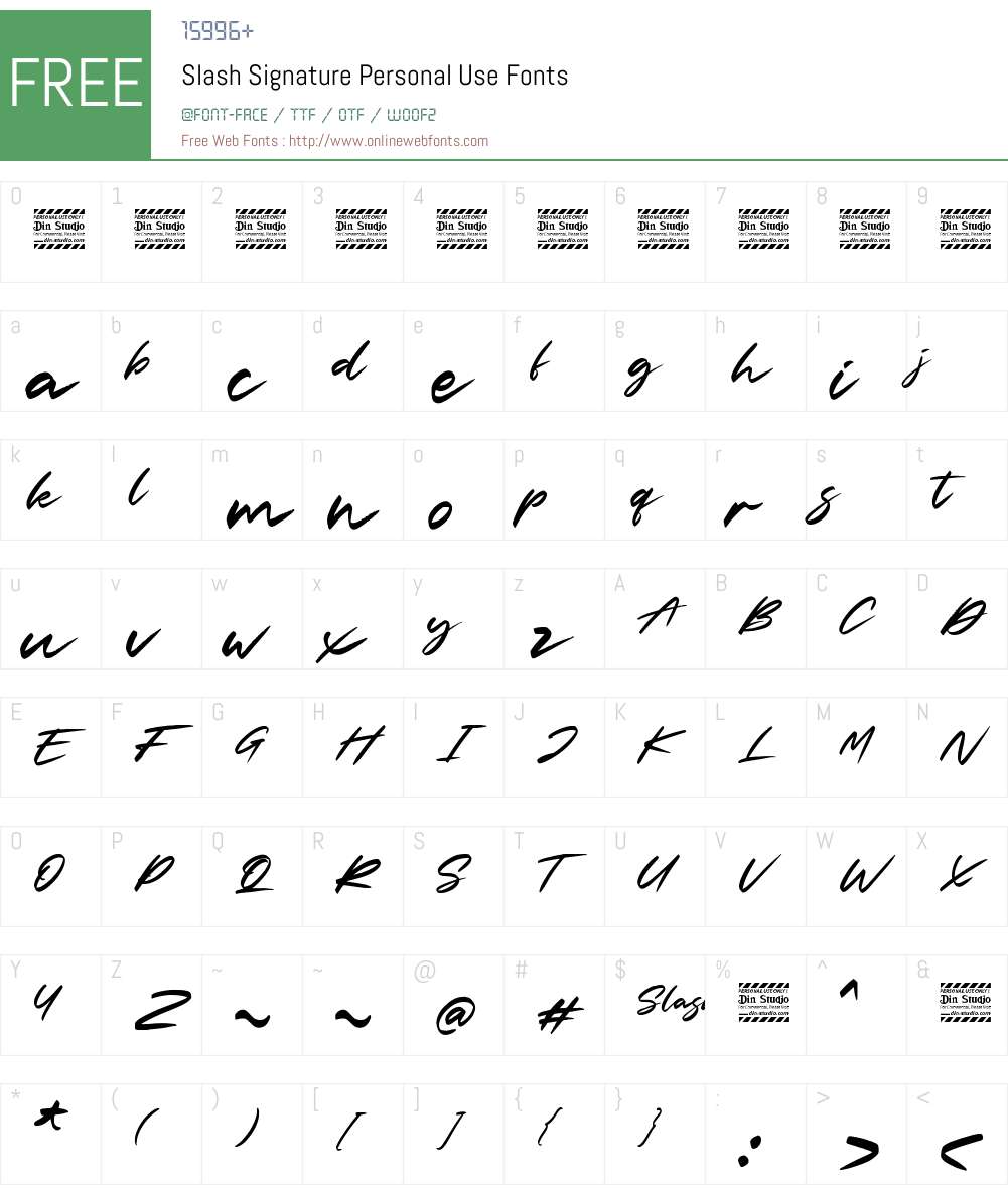Slash Signature Personal Use 1.00;September 11, 2020;FontCreator 12.0.0 ...