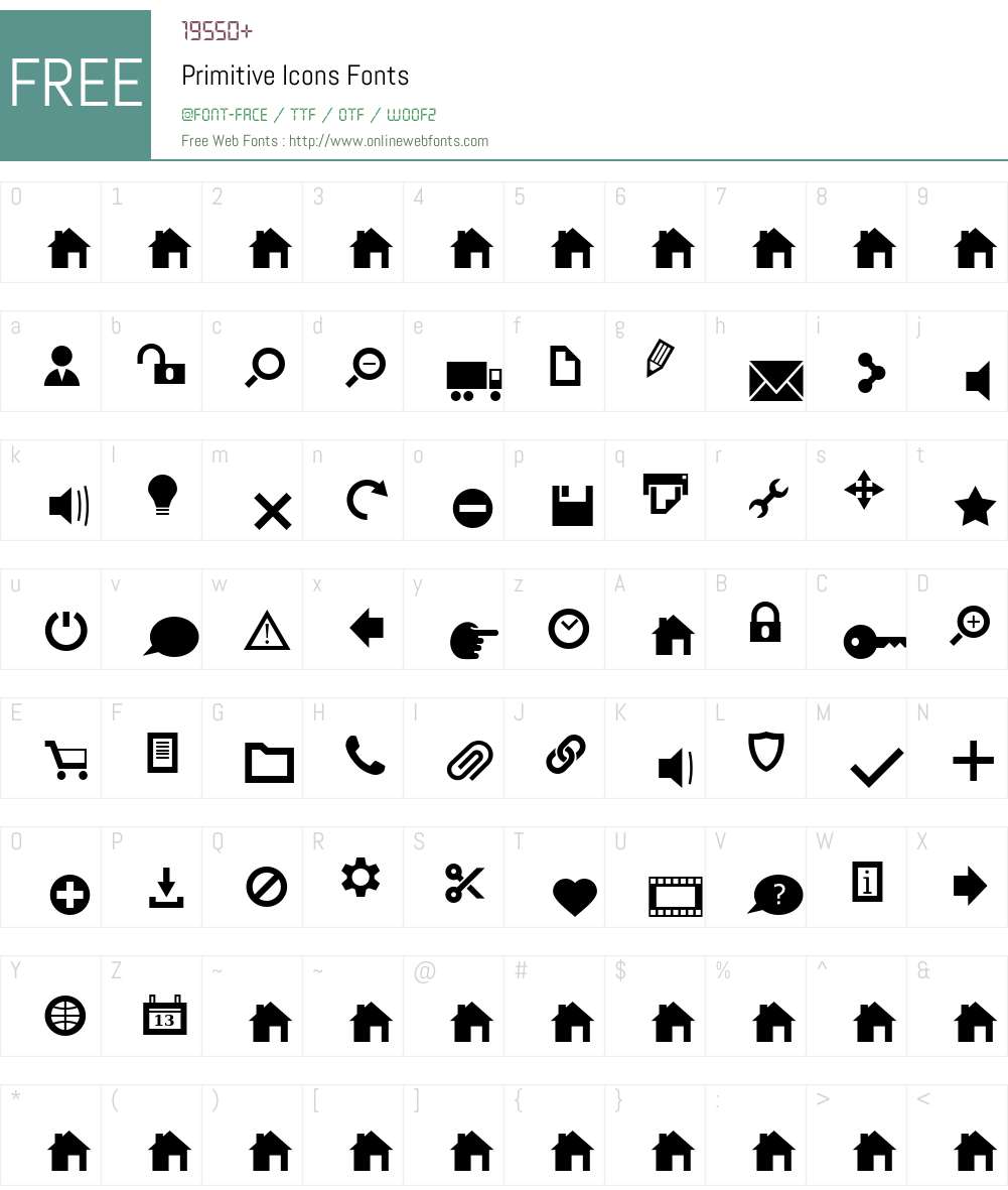 Primitive Icons 1.000 2011 initial release;com.myfonts.easy.juraj ...