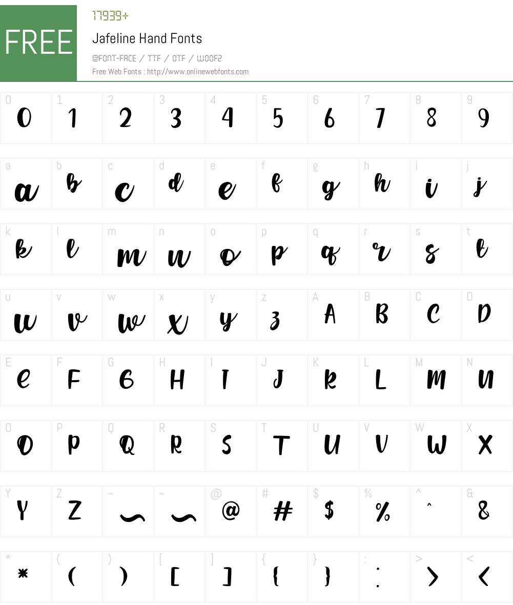 Jafeline Hand 001.000 Fonts Free Download - OnlineWebFonts.COM