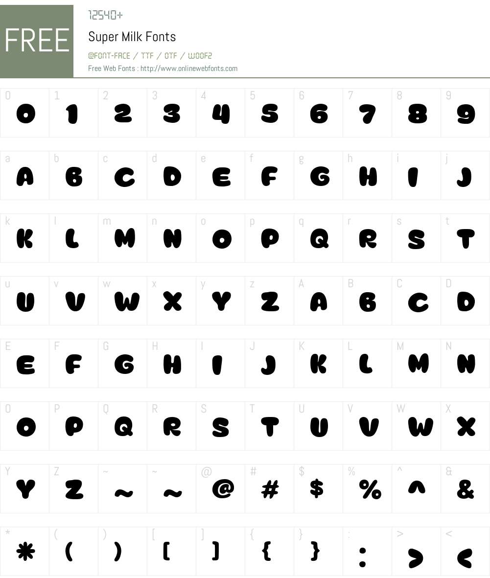 Super Milk 1.000 Fonts Free Download - OnlineWebFonts.COM