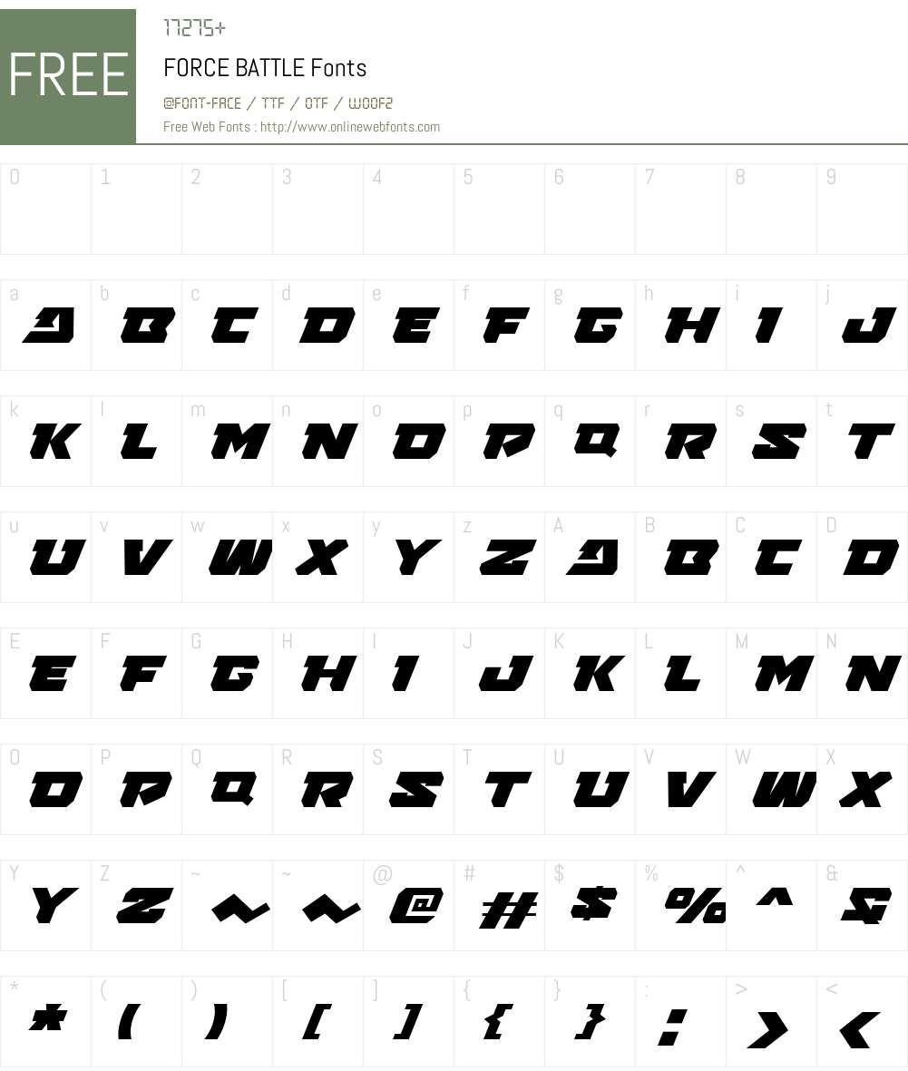 FORCE BATTLE 1.00;November 28, 2021;FontCreator 13.0.0.2683 64-bit ...