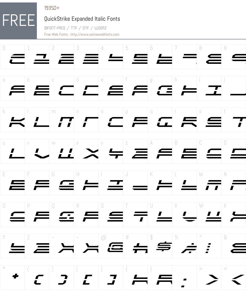 QuickStrike Expanded Italic 3.0; 2019 Fonts Free Download - OnlineWebFonts.COM