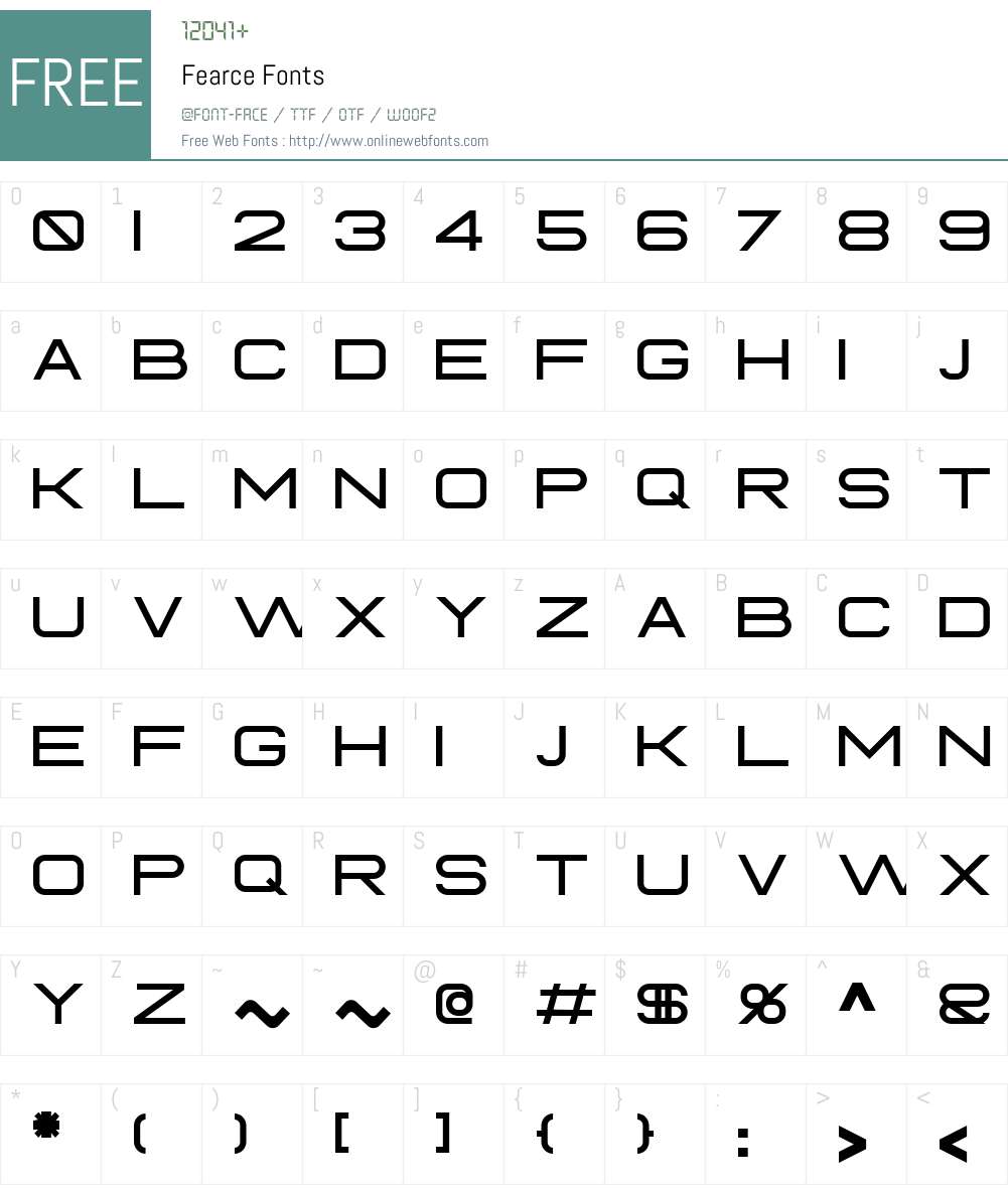 Fearce 1.000 Fonts Free Download - OnlineWebFonts.COM
