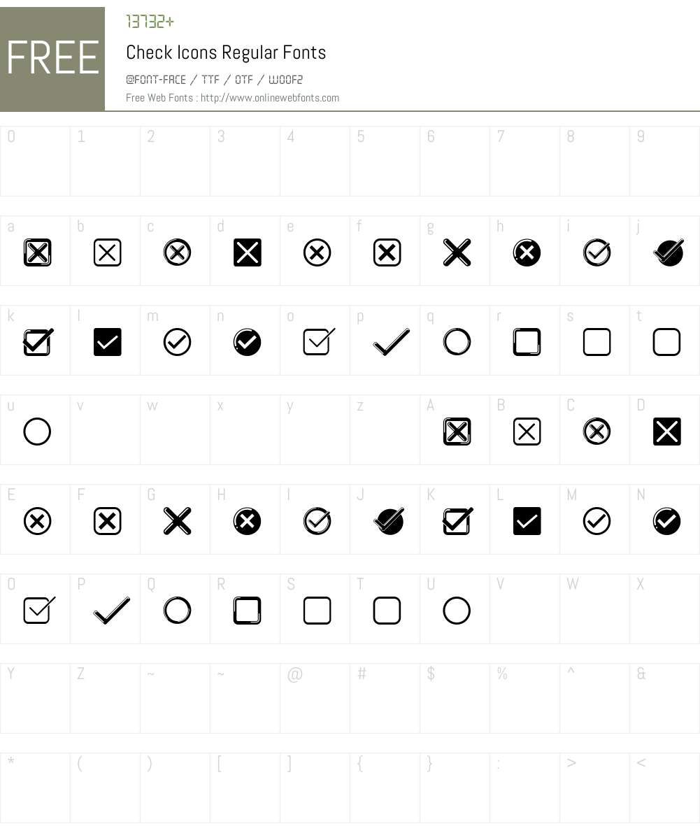 Check Icons 1.000 Fonts Free Download - OnlineWebFonts.COM