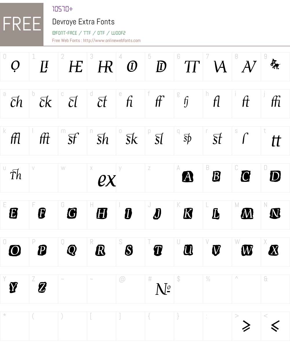 Devroye Extra 1.2 Fonts Free Download - OnlineWebFonts.COM