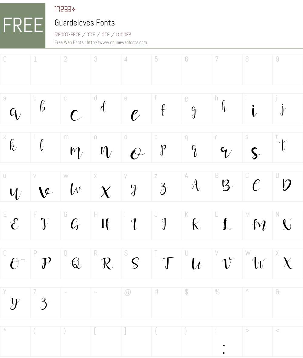 Guardeloves 1.00;March 27, 2019;FontCreator 11.5.0.2422 64-bit Fonts ...