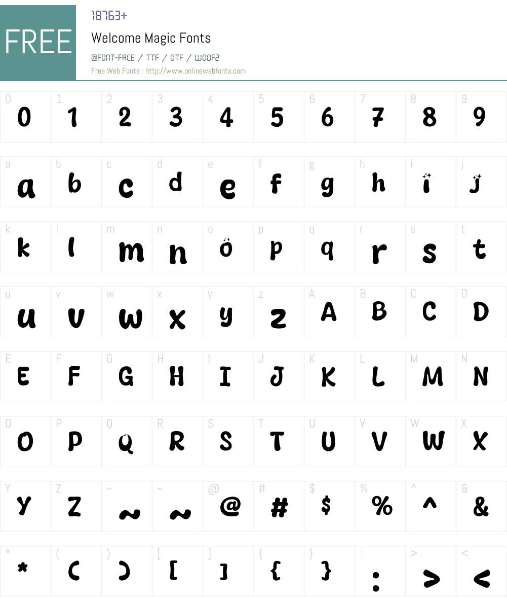 Welcome Magic 1.000 Fonts Free Download - OnlineWebFonts.COM