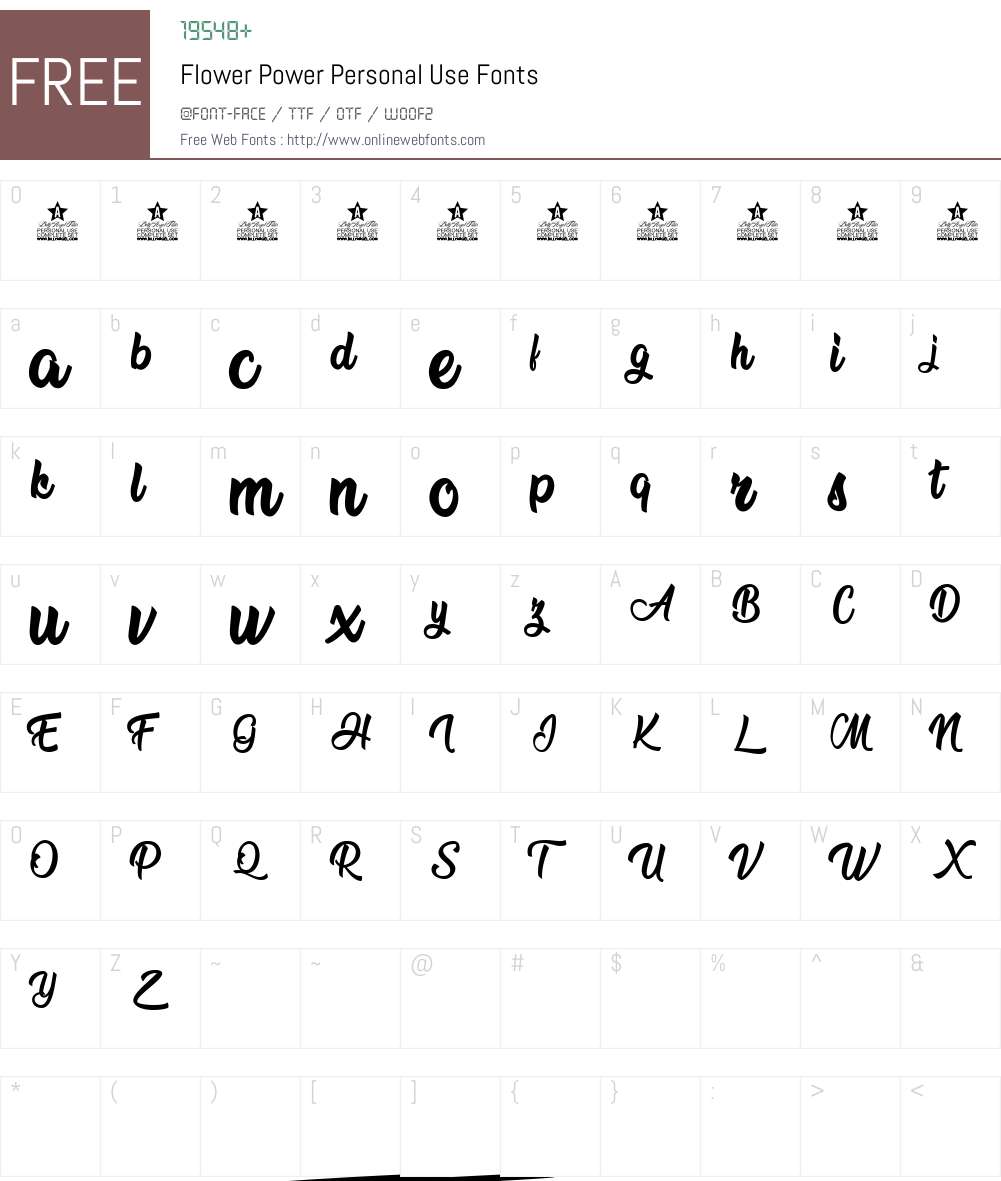 Flower Power Personal Use 1.000 Fonts Free Download - OnlineWebFonts.COM