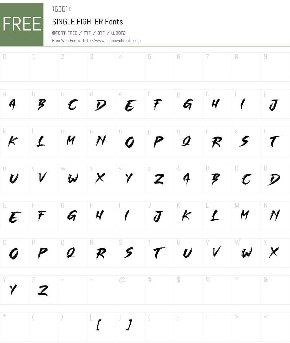 SINGLE FIGHTER 1.00;August 9, 2019;FontCreator 12.0.0.2545 64-bit Fonts ...