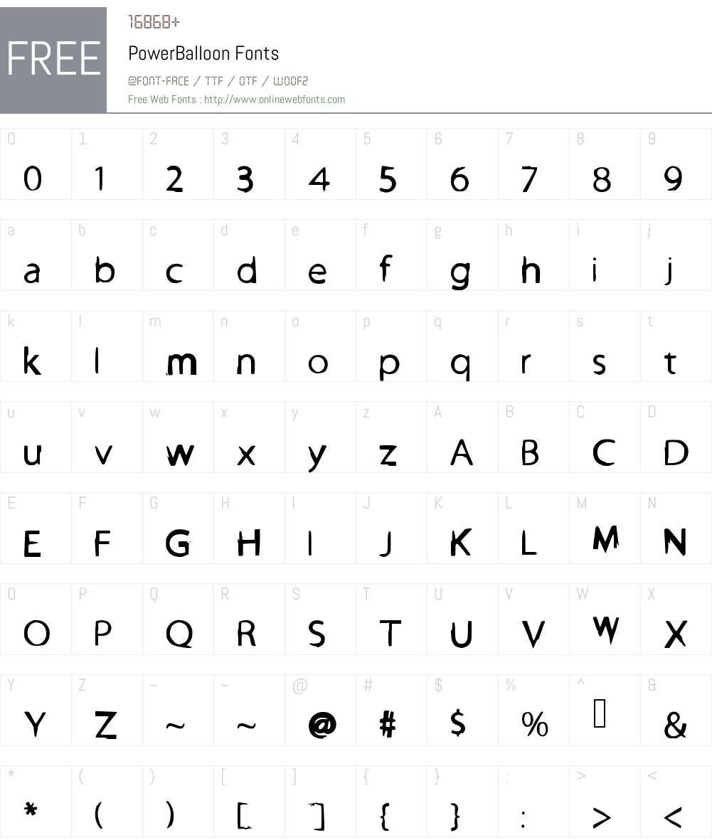 PowerBalloon 001.000 Fonts Free Download - OnlineWebFonts.COM
