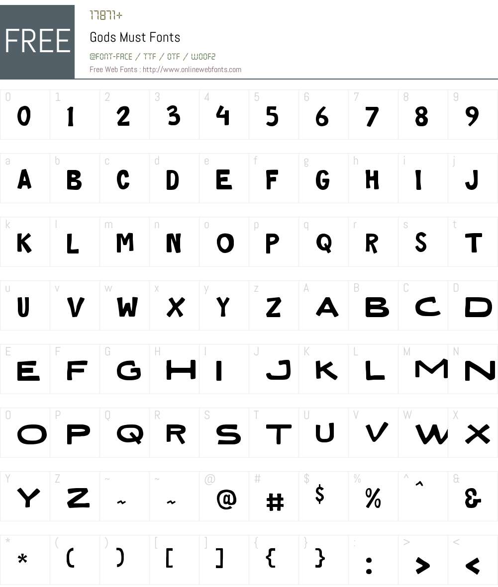 Gods Must 1.00;July 21, 2022;FontCreator 13.0.0.2680 64-bit Fonts Free ...