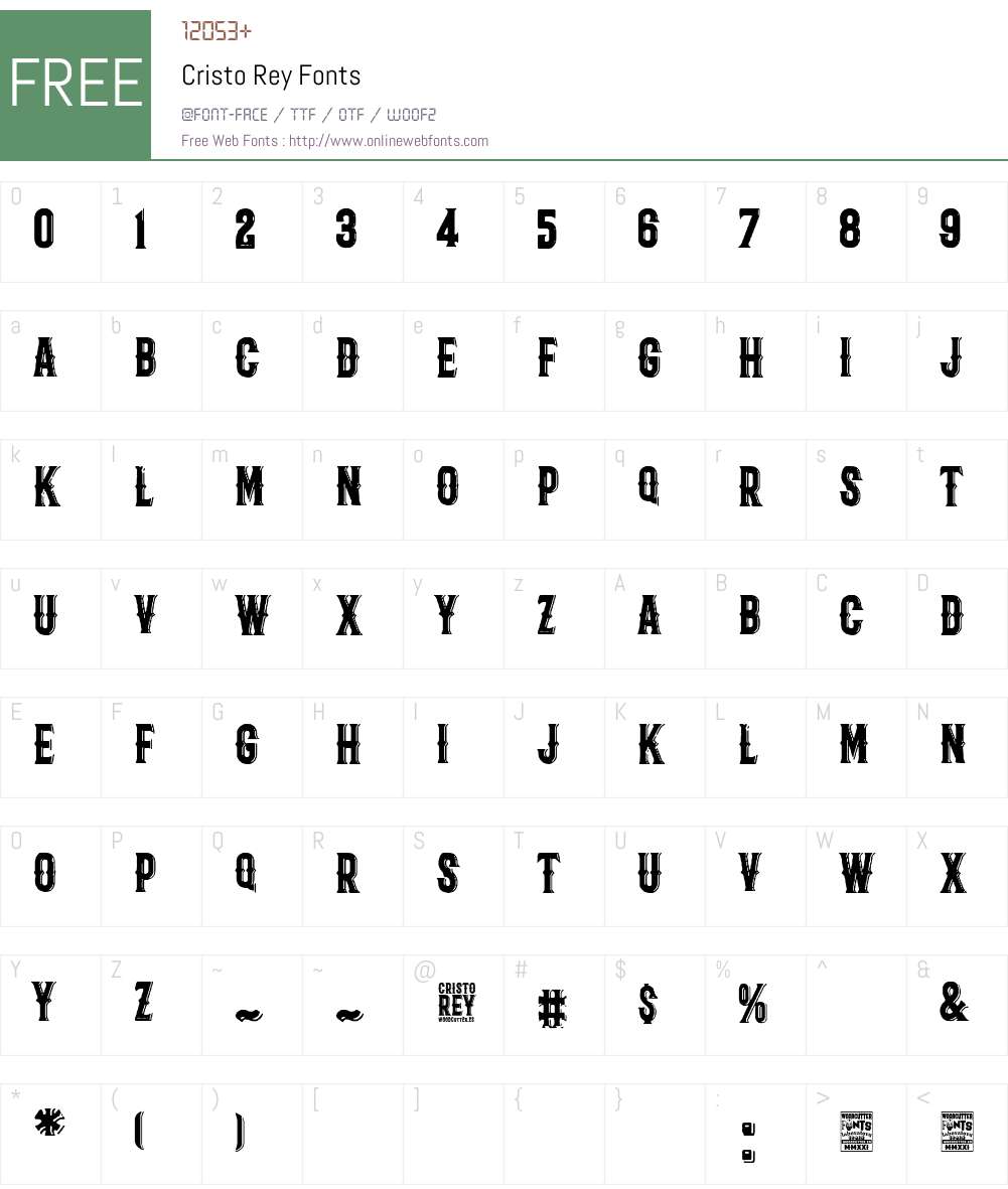 Cristo Rey 1.00;December 23, 2021;FontCreator 11.0.0.2388 64-bit Fonts ...