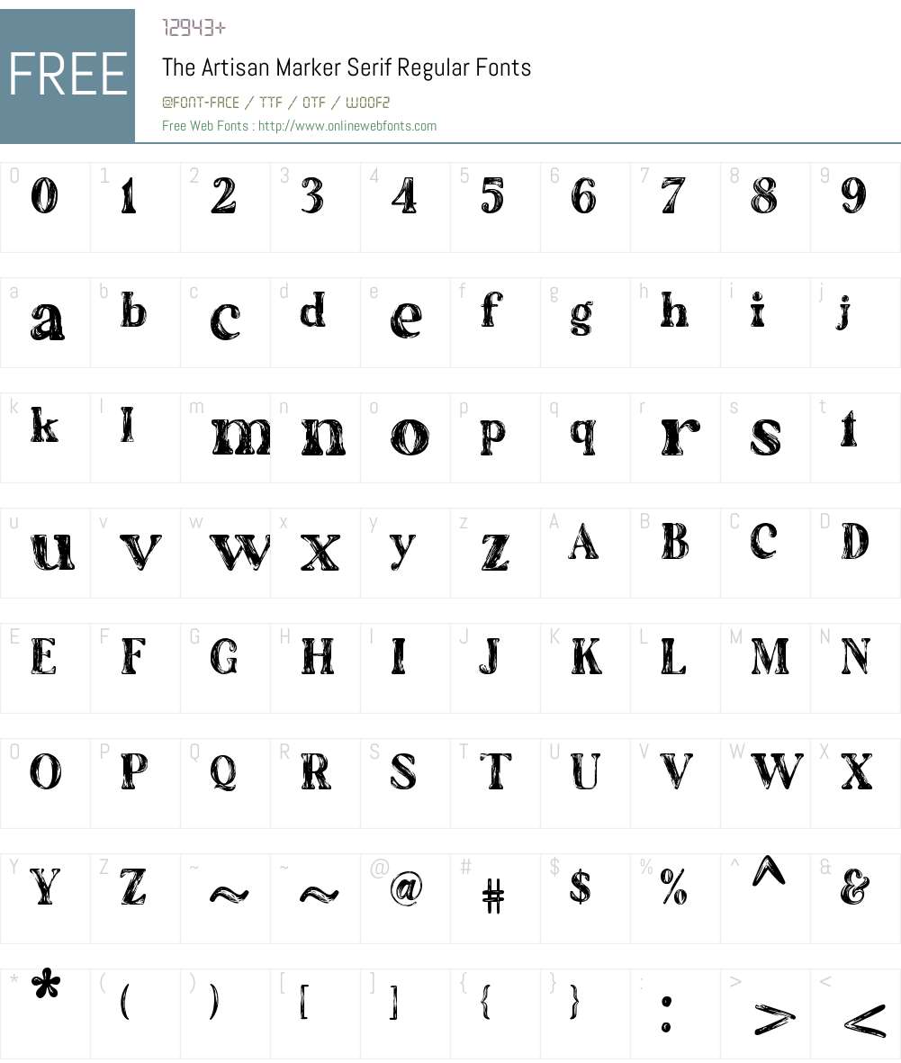 The Artisan Marker Serif Regular 1.00;December 9, 2020;FontCreator 12.0 ...