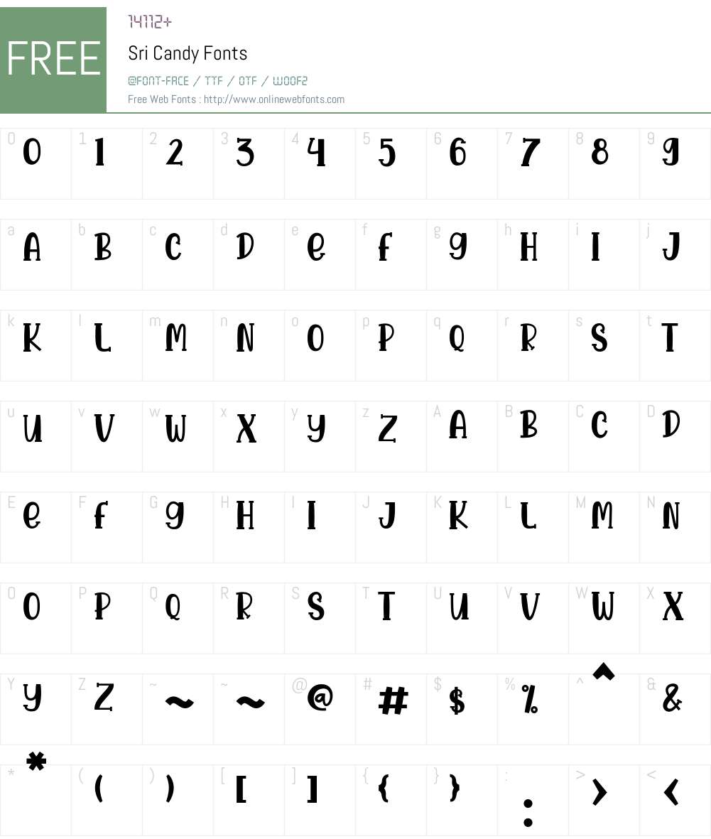 Sri Candy 1.00;December 15, 2020;FontCreator 11.0.0.2408 64-bit Fonts ...