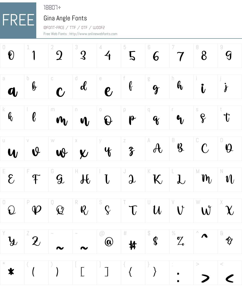 Gina Angle 1.00;June 25, 2021;FontCreator 13.0.0.2683 64-bit Fonts Free Download ...