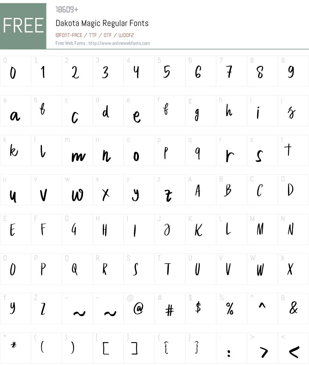 Dakota Magic Regular 1.000 Fonts Free Download - OnlineWebFonts.COM