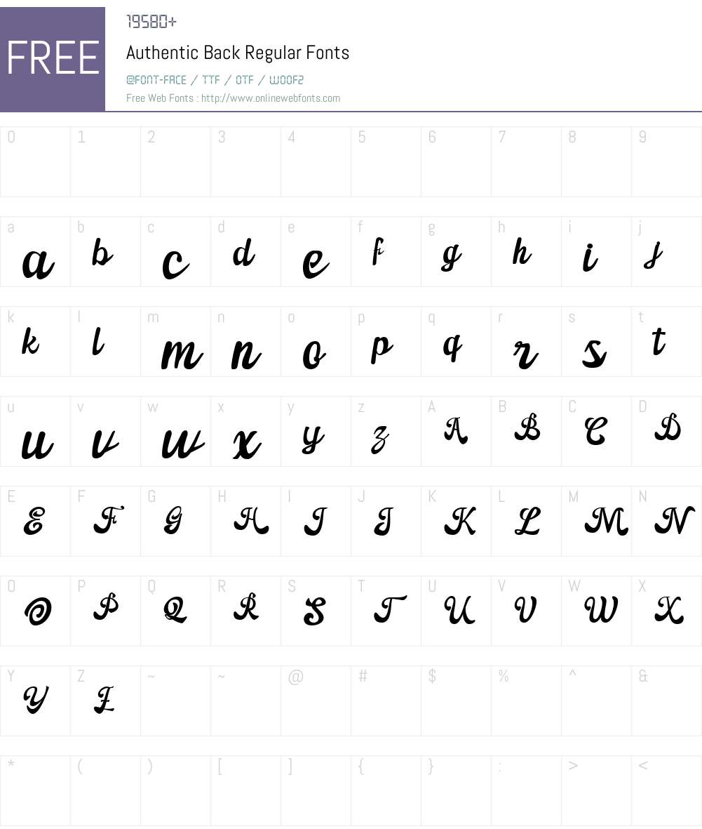 Authentic Back 1.000 Fonts Free Download - OnlineWebFonts.COM