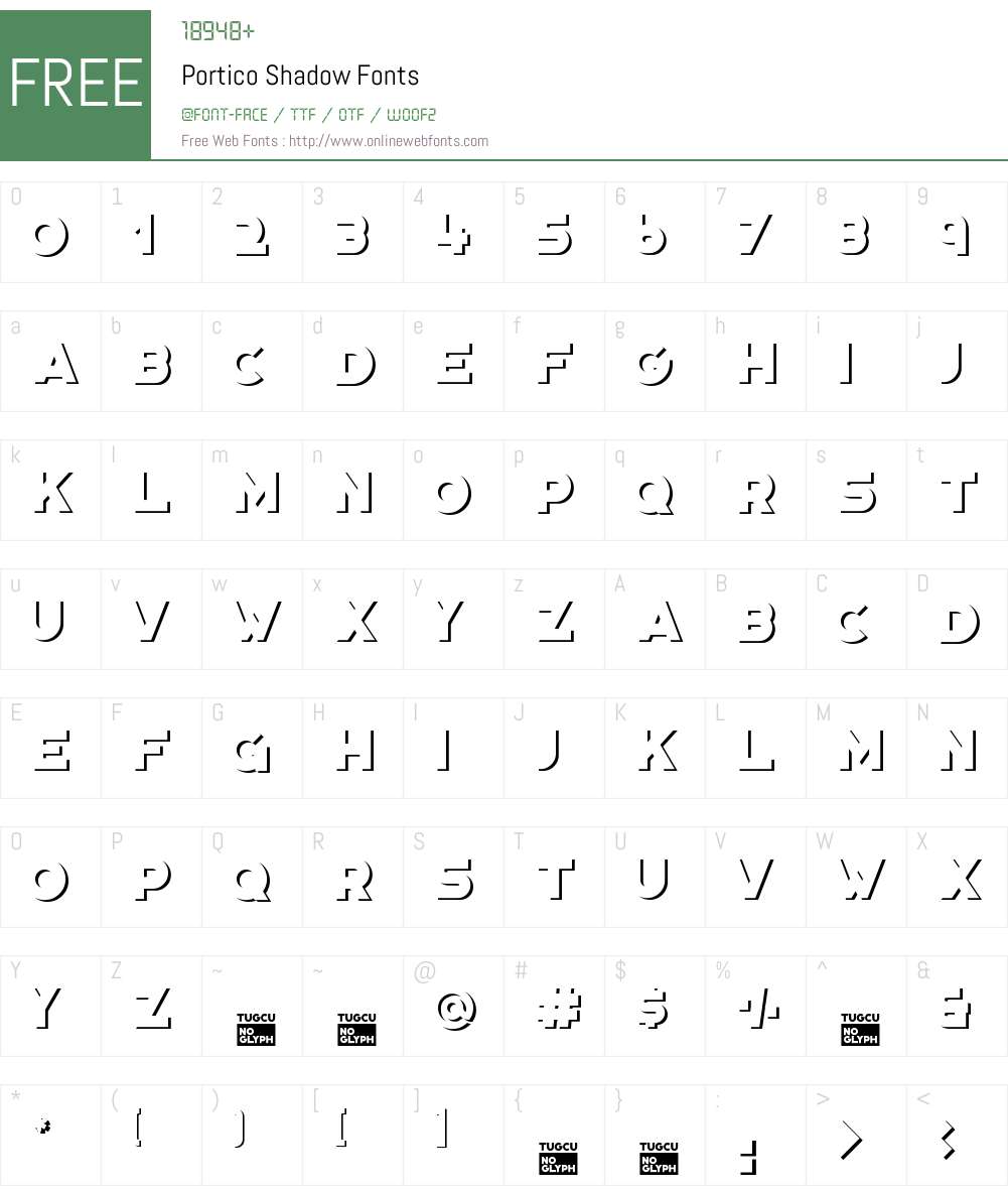 Portico Shadow 1.00 September 26, 2015, initial release Fonts Free ...