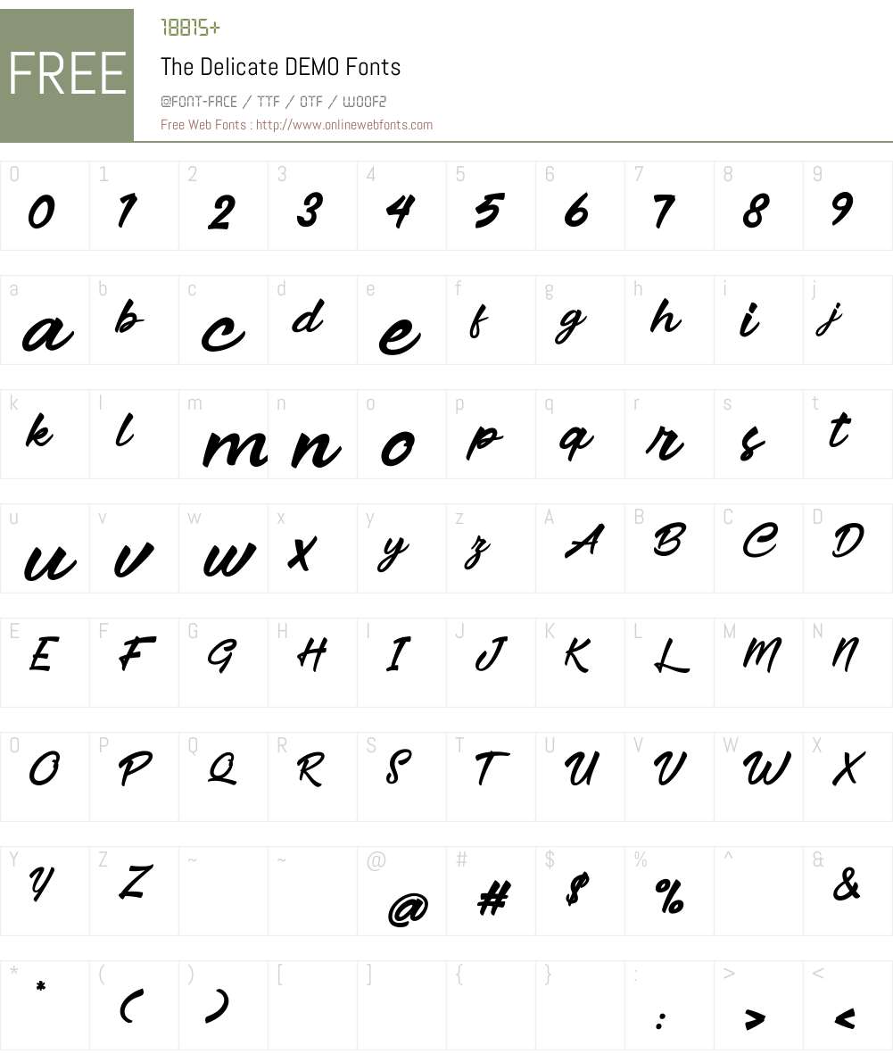 The Delicate DEMO Fonts Free Download - OnlineWebFonts.COM