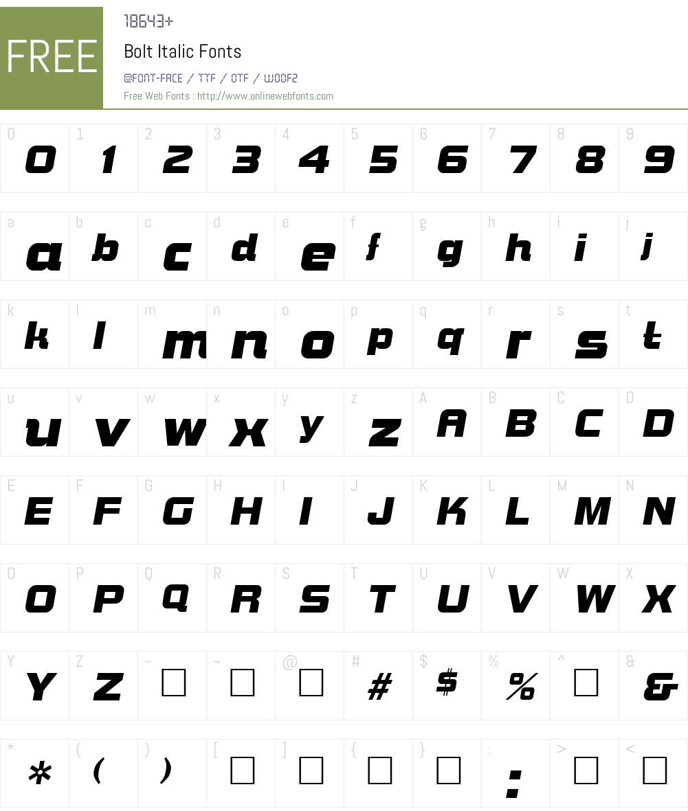 Bolt Italic Altsys Fontographer 3.5 19.01.1995 Fonts Free Download ...