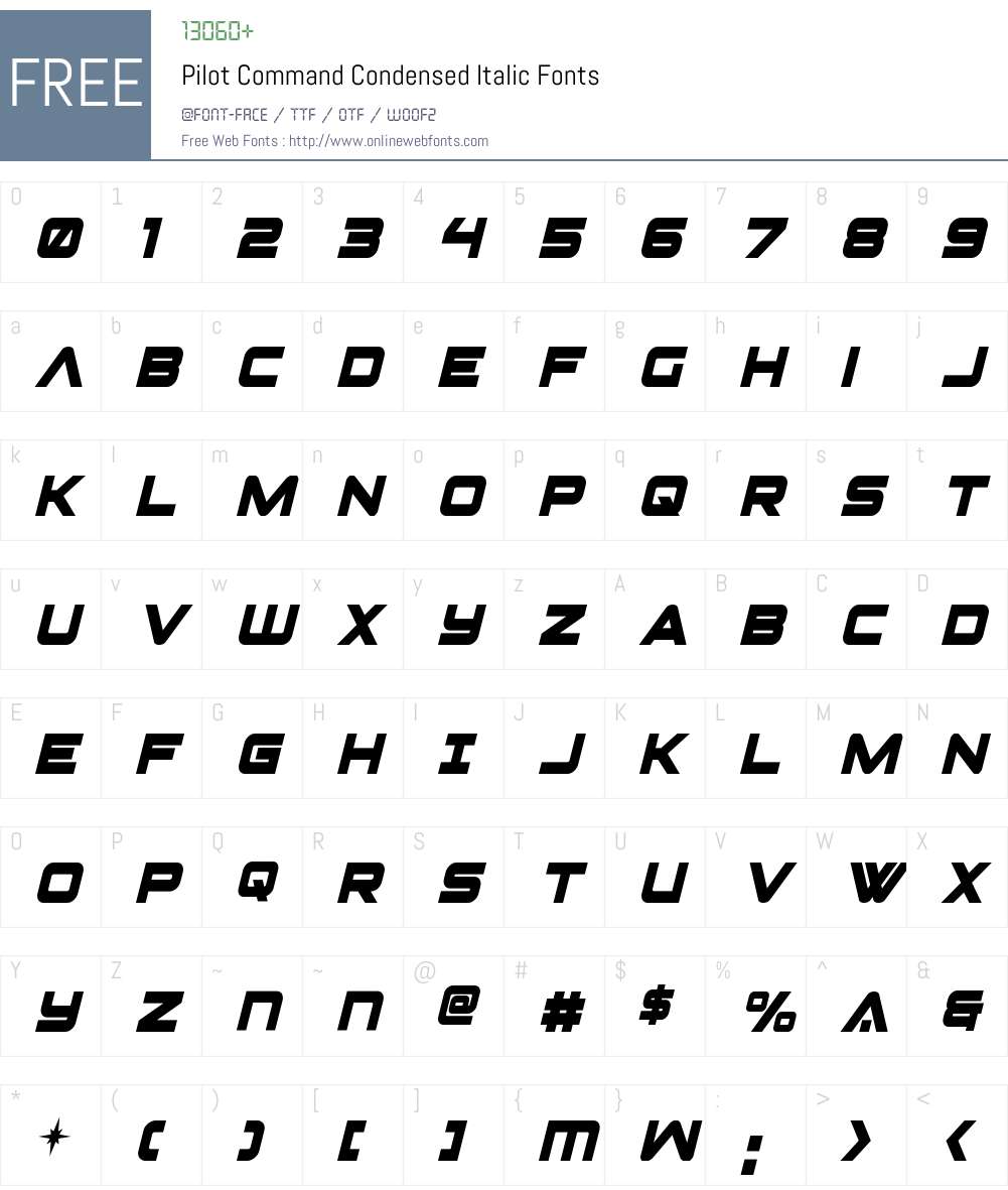 Pilot Command Condensed Italic 1.2; 2022 Fonts Free Download ...