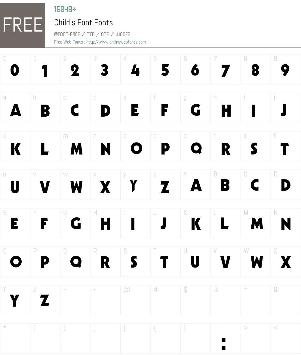 Child's Font 1.00 February 12, 2019, initial release Fonts Free ...