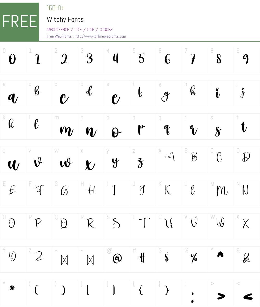 Witchy 1.001;Fontself Maker 3.5.7 Fonts Free Download - OnlineWebFonts.COM
