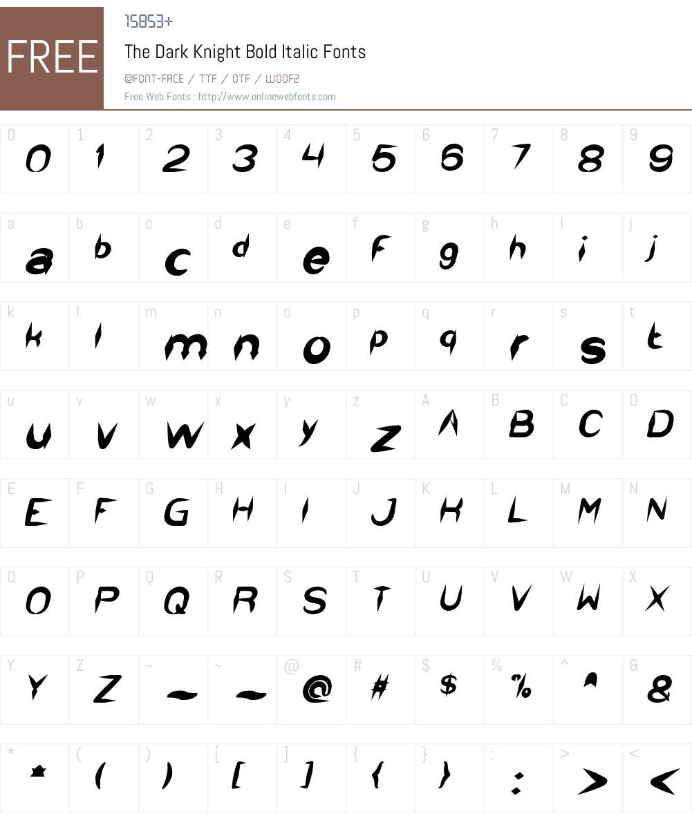 The Dark Knight Bold Italic 1.00;September 2, 2019;FontCreator 11.5.0 ...