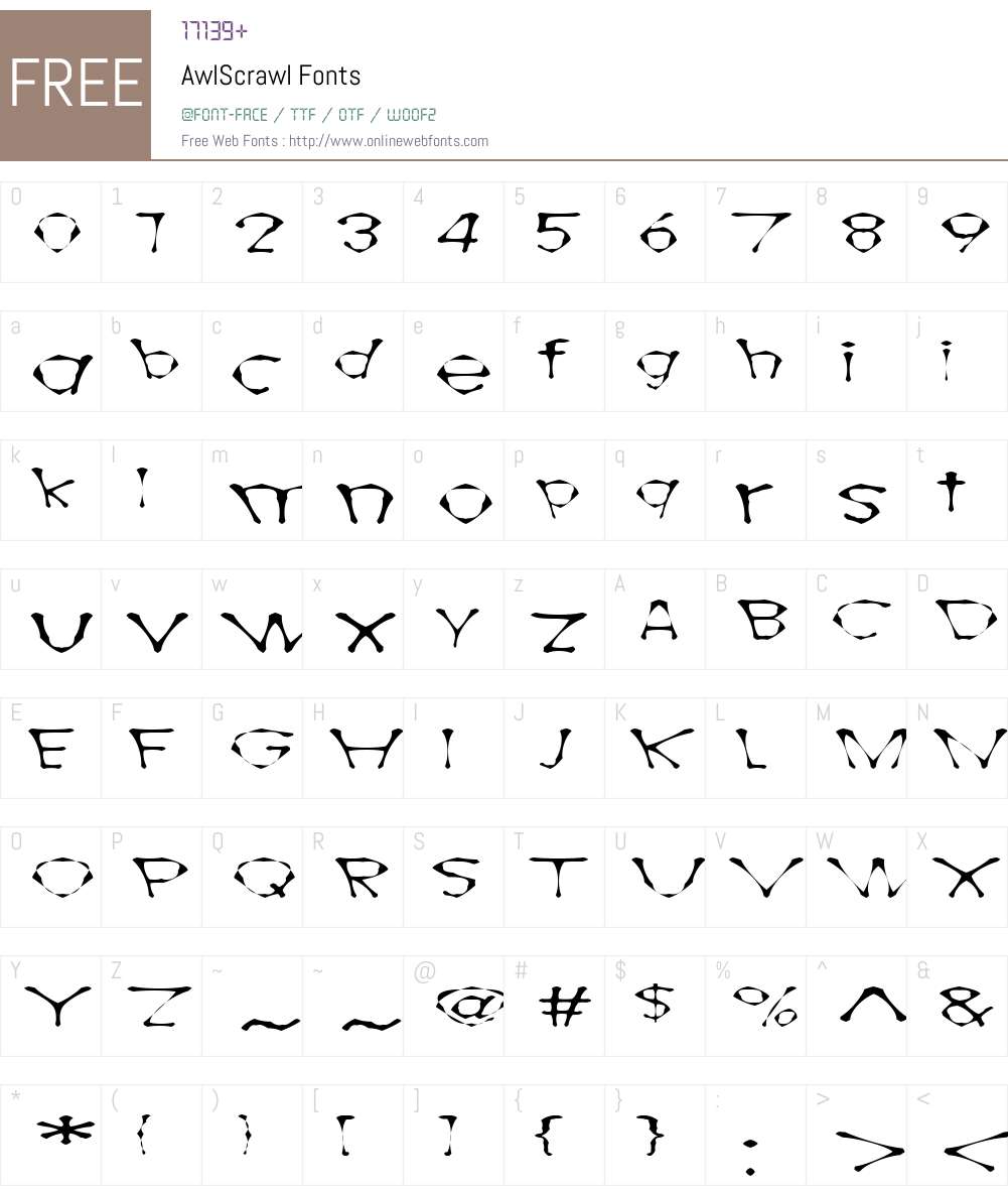 AwlScrawl V2 1.0 of this gouged and scrawly font Fonts Free Download ...