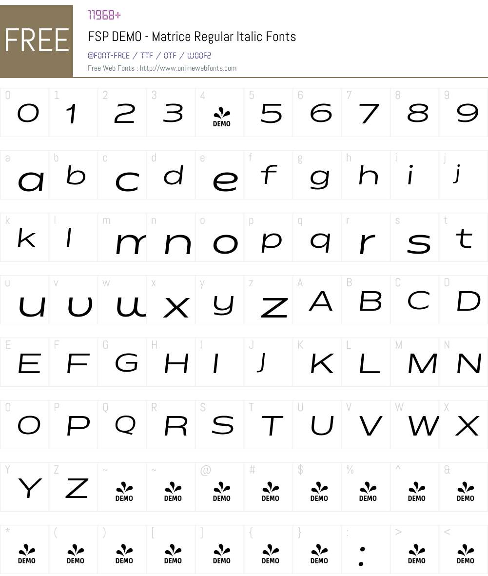 FSP DEMO - Matrice Regular 1.000 Fonts Free Download - OnlineWebFonts.COM