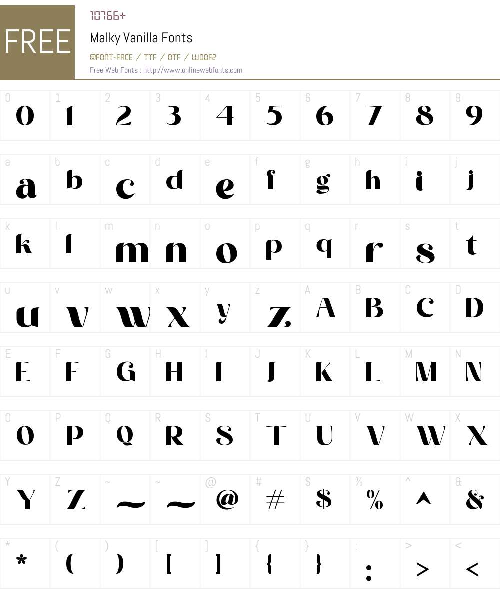 Malky Vanilla 1.000;June 26, 2024;FontCreator 15.0.0.2970 64-bit Fonts ...