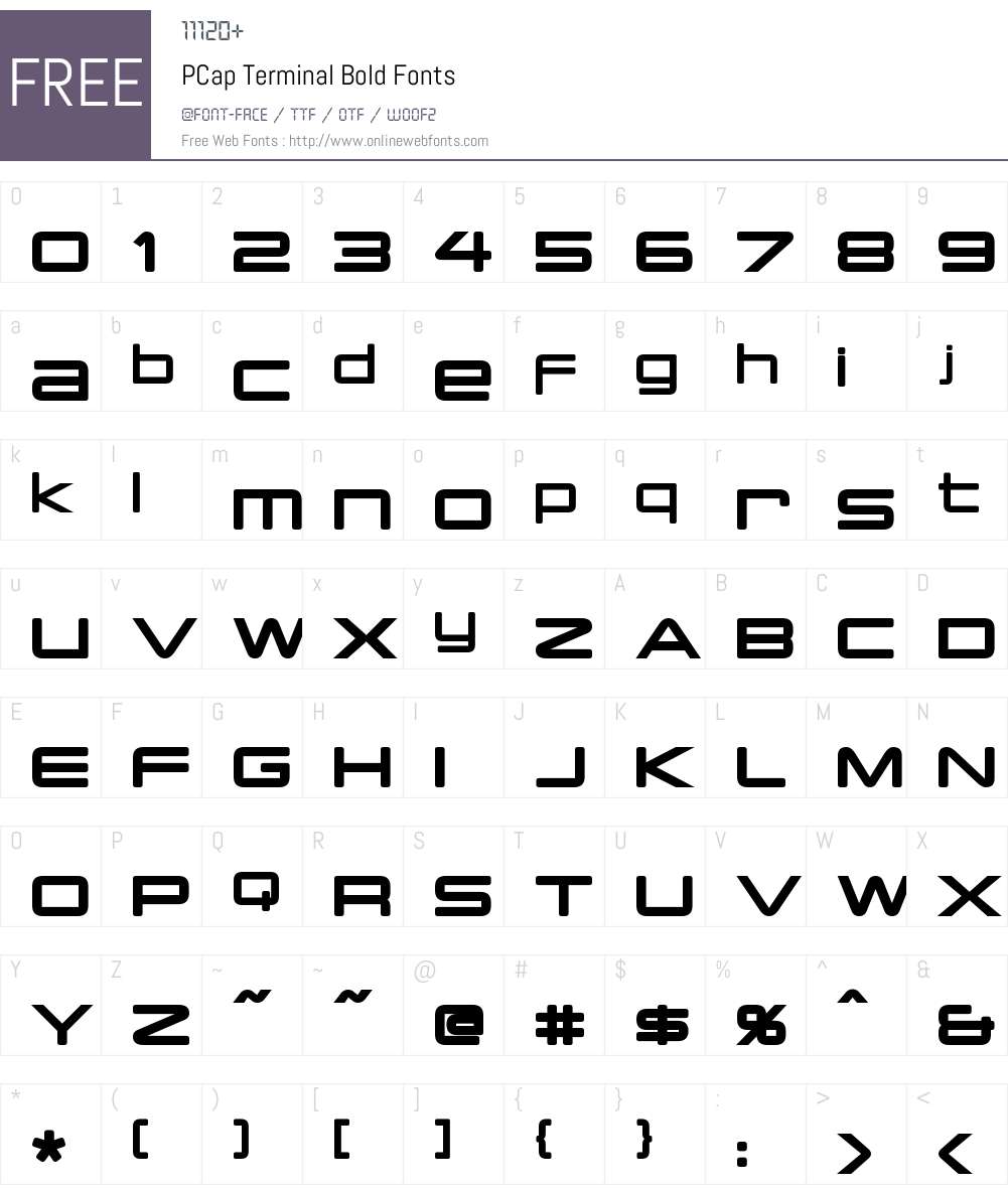 PCap Terminal Bold 1.00 March 3, 2016, initial release Fonts Free ...
