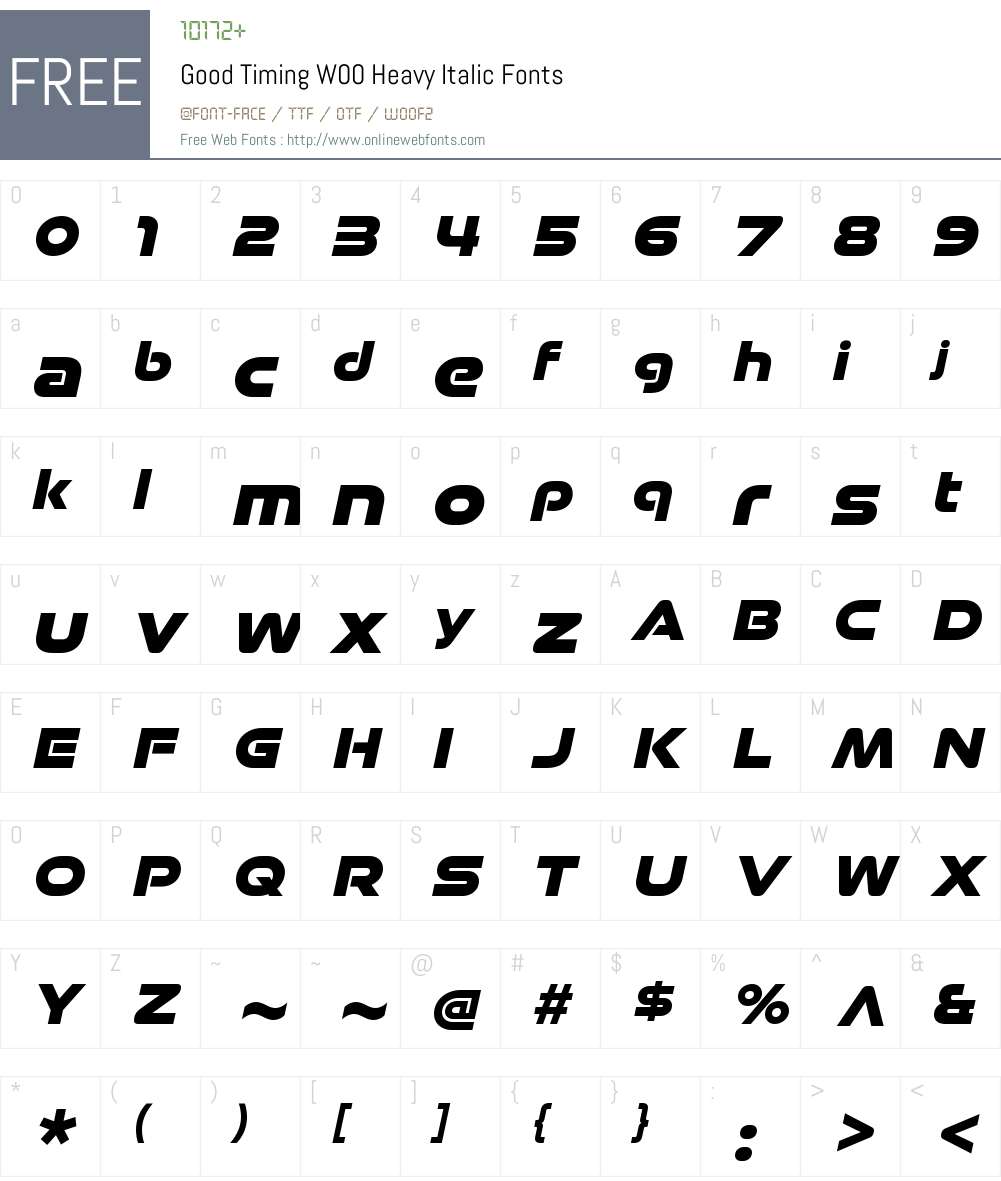 Good Timing W00 Heavy Italic 1.00 Fonts Free Download - OnlineWebFonts.COM