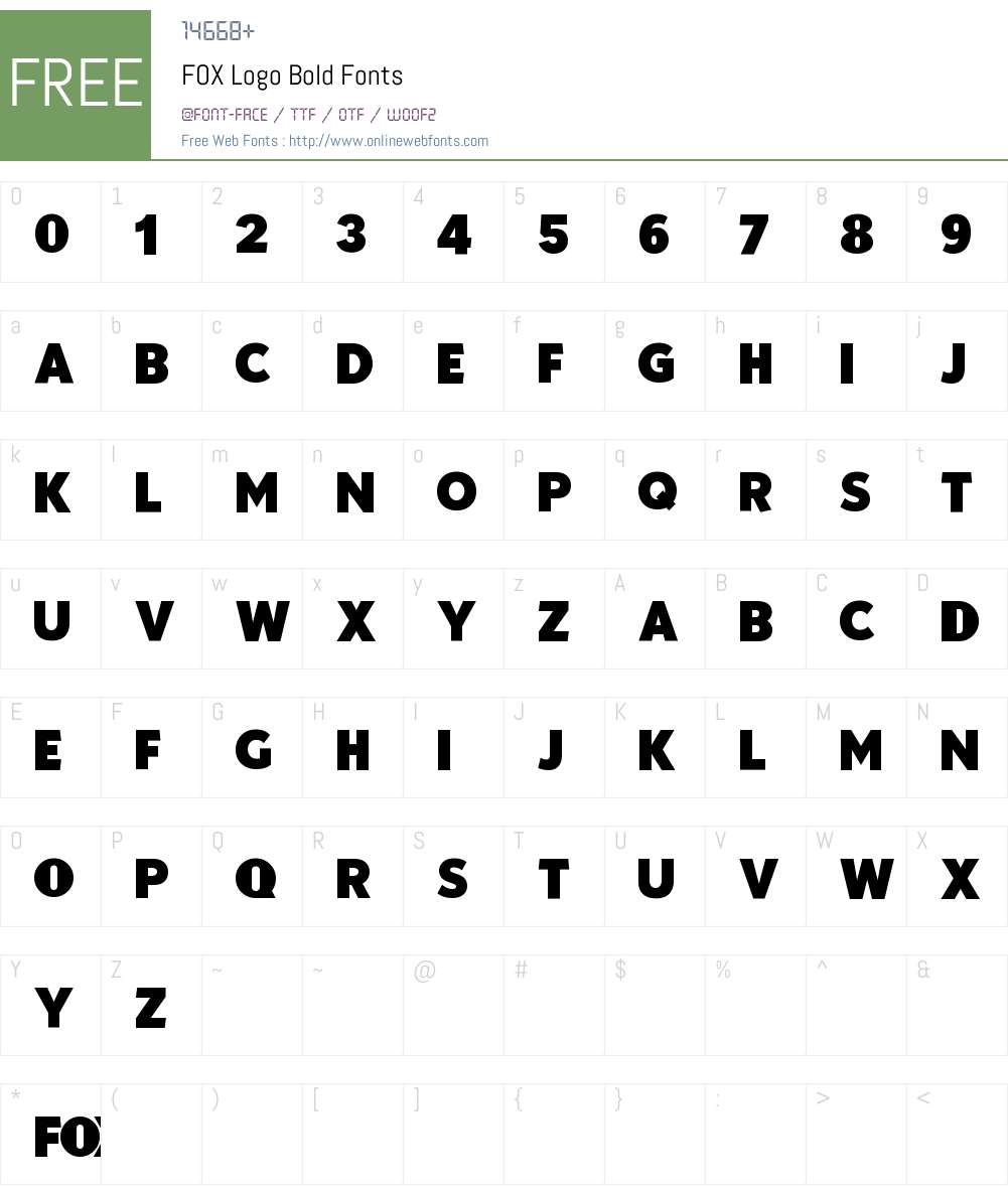 FOX Logo 1.00 June 23, 2016, initial release Fonts Free Download ...