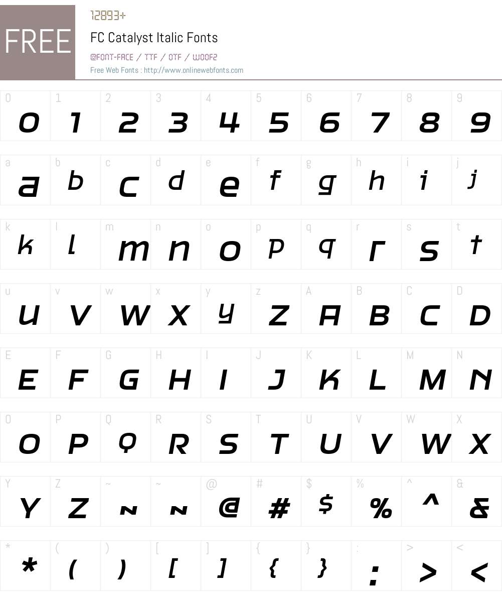 FC Catalyst Italic Non-commercial use only, please contact FONTCRAFTSTUDIO.COM for any ...