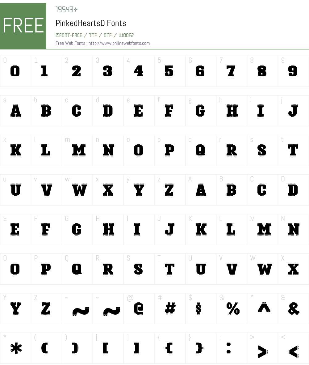 Pinked Hearts D 1.000 Fonts Free Download - OnlineWebFonts.COM