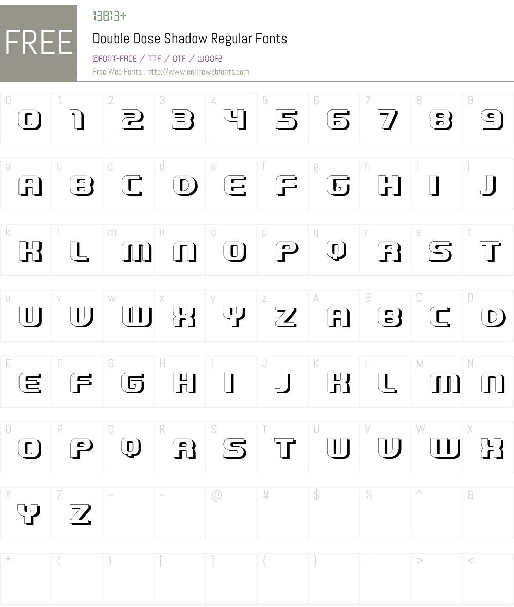 Double Dose Shadow 1.000 Fonts Free Download - OnlineWebFonts.COM