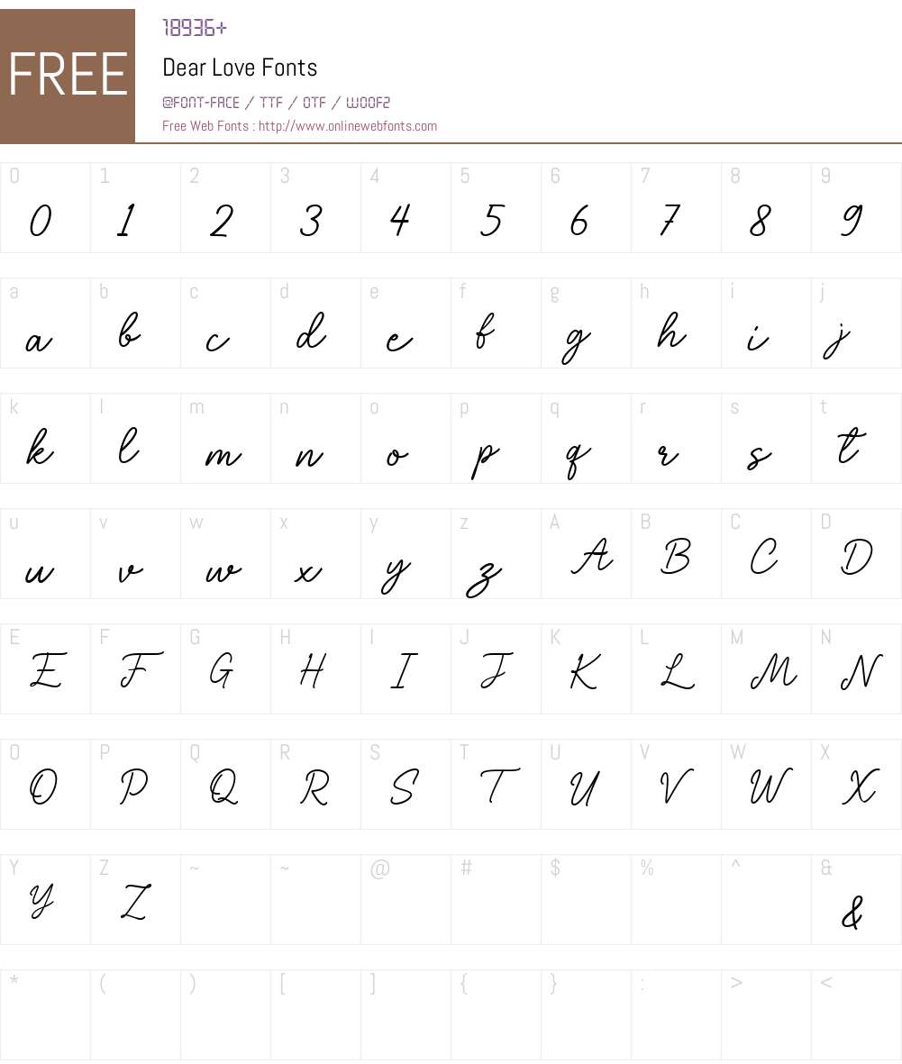 Dear Love 1.000 Fonts Free Download - OnlineWebFonts.COM