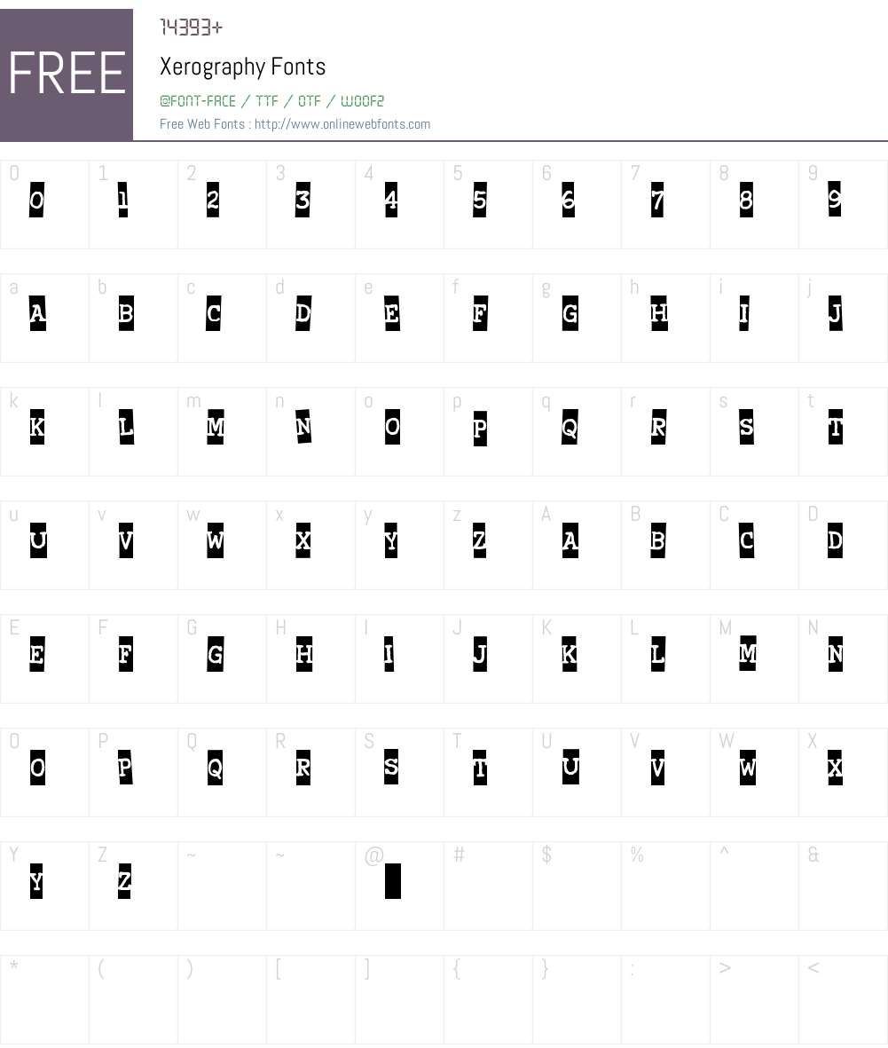 Xerography V1 1.0 Fonts Free Download - OnlineWebFonts.COM