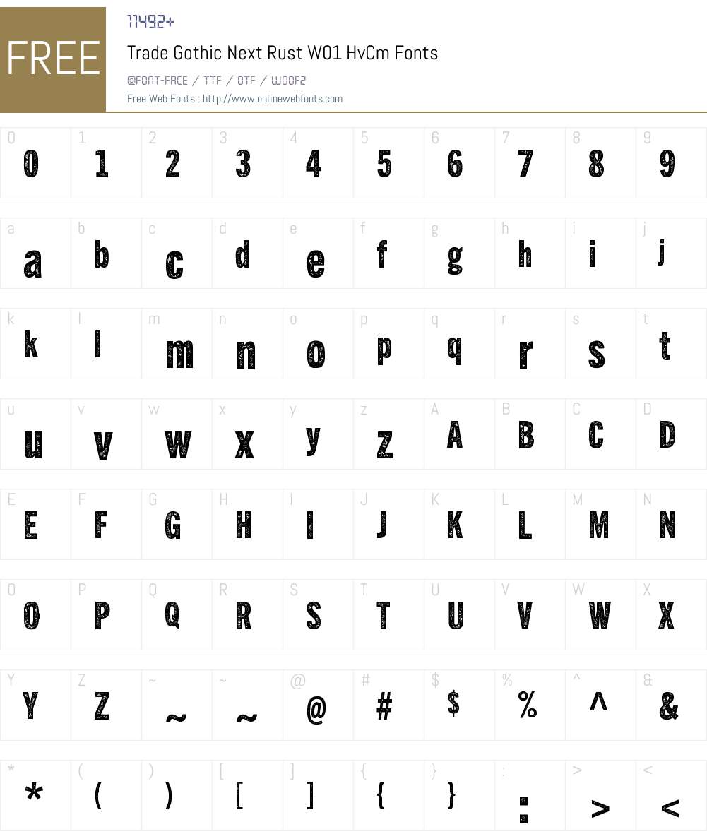 Trade Gothic Next Rust W01 HvCm 2.00 Fonts Free Download ...