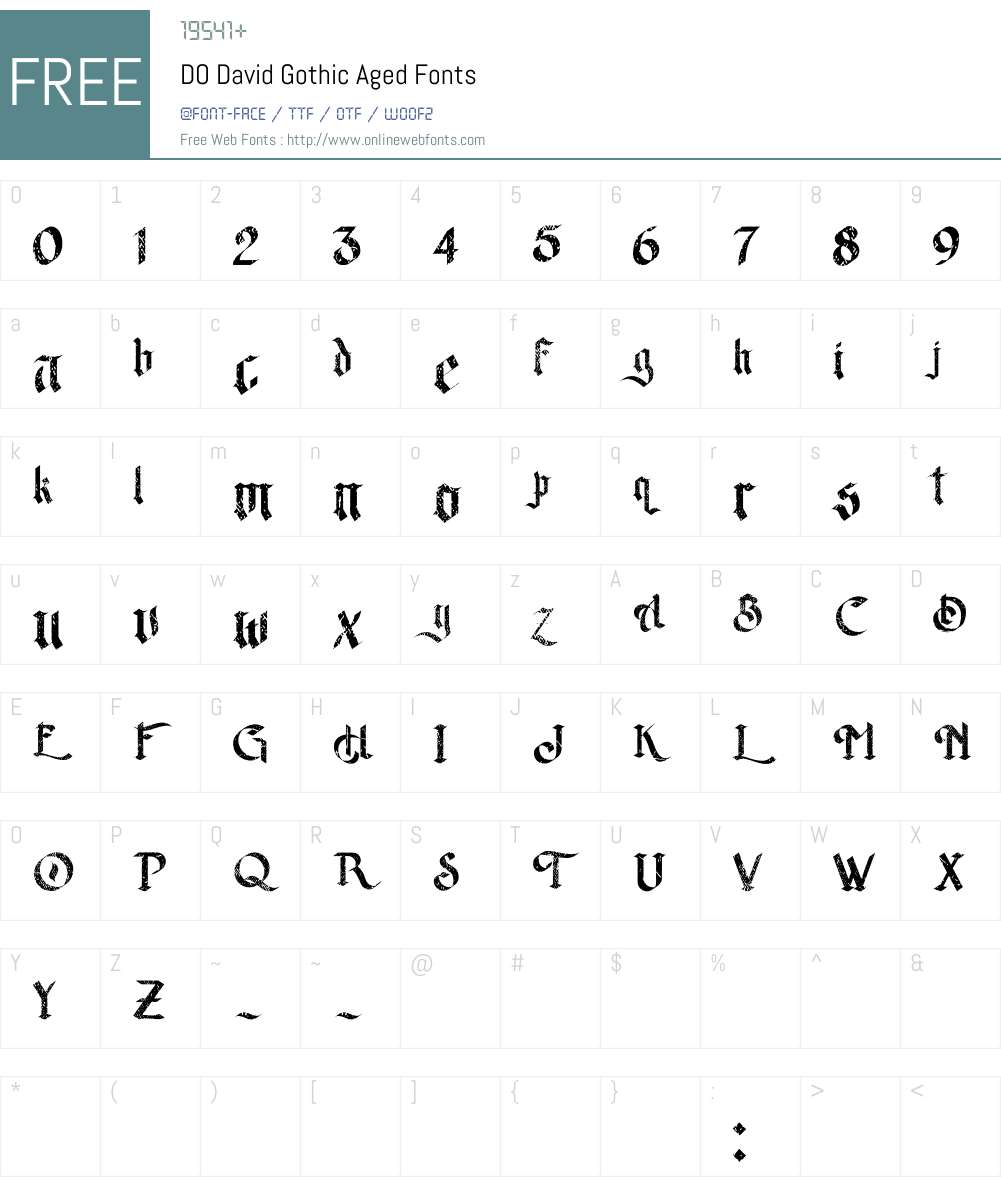 DO David Gothic Aged 1.000 Fonts Free Download - OnlineWebFonts.COM