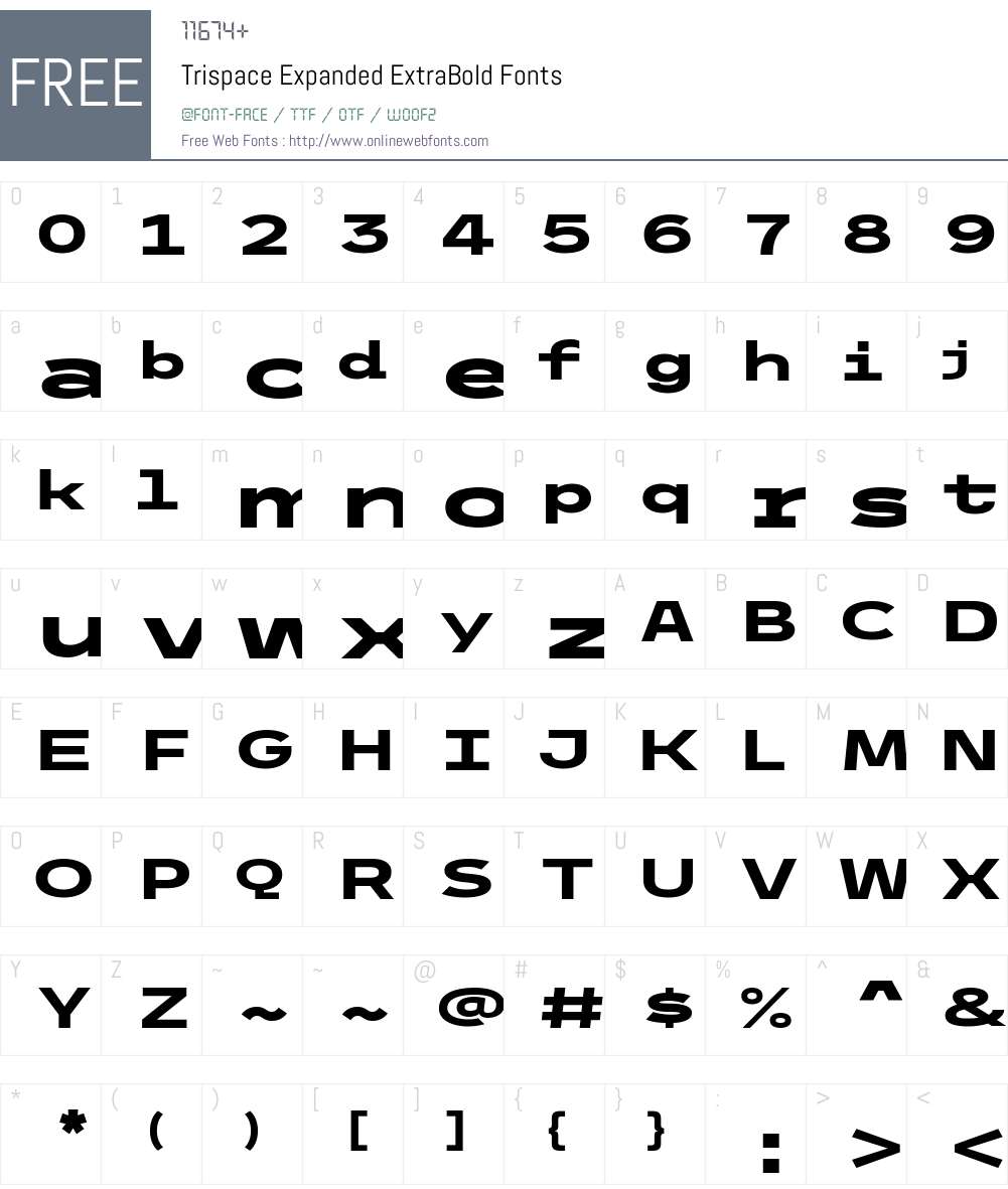 Trispace Expanded ExtraBold 1.210; ttfautohint (v1.8.3) Fonts Free Download - OnlineWebFonts.COM
