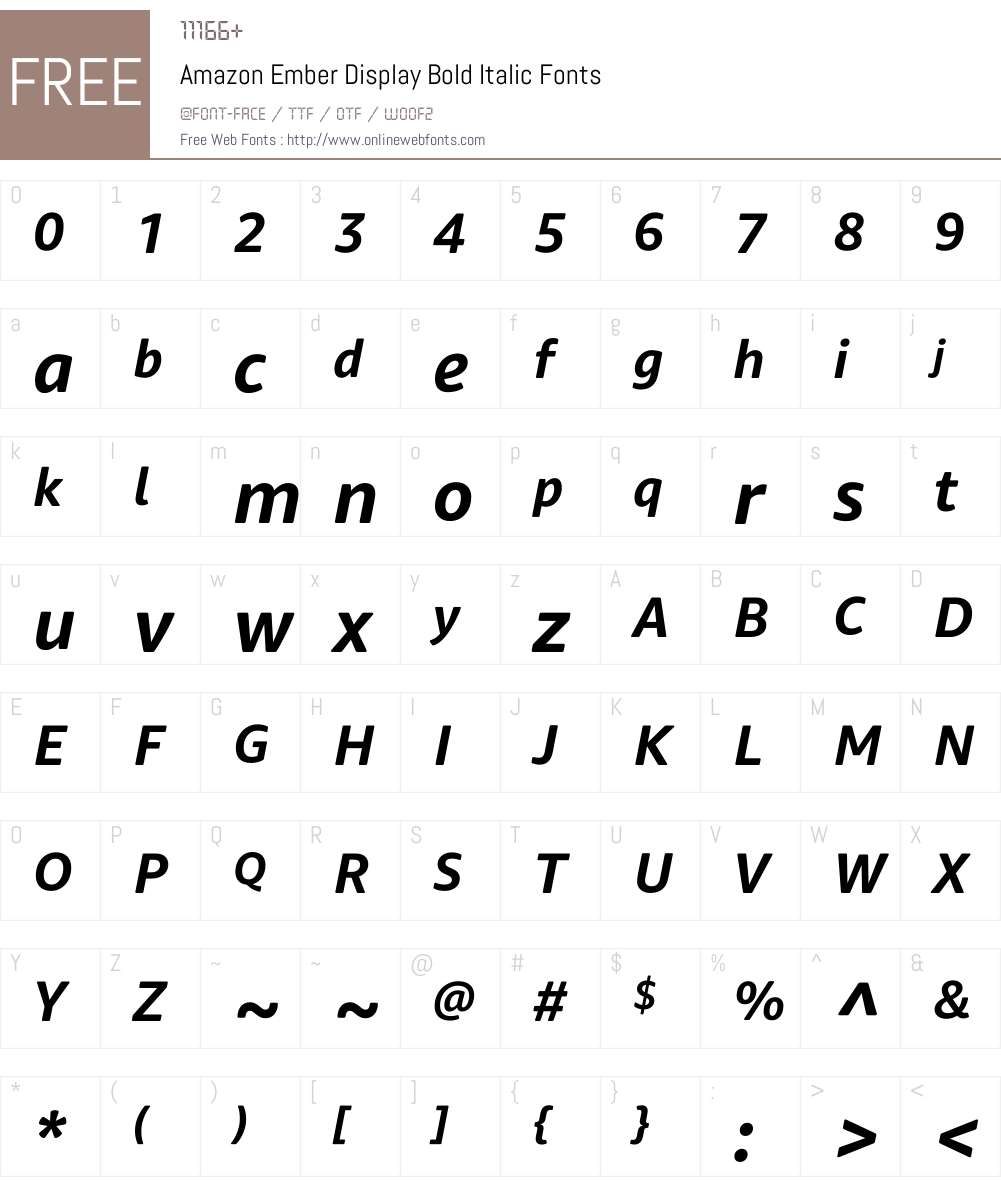 Amazon Ember Display Bold Italic 3.000 Fonts Free Download ...