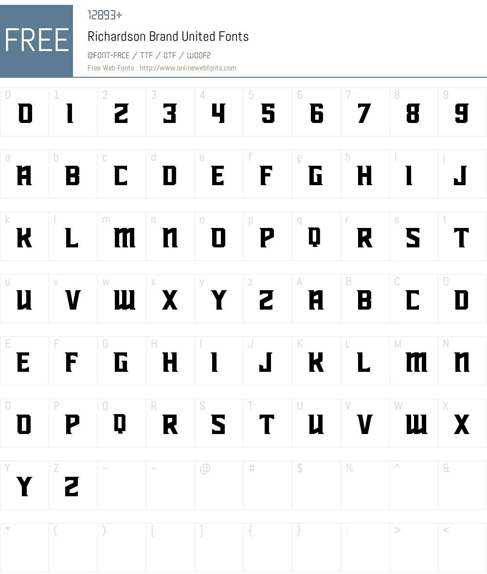 Richardson Brand United 1.00 March 5, 2015, initial release Fonts Free ...