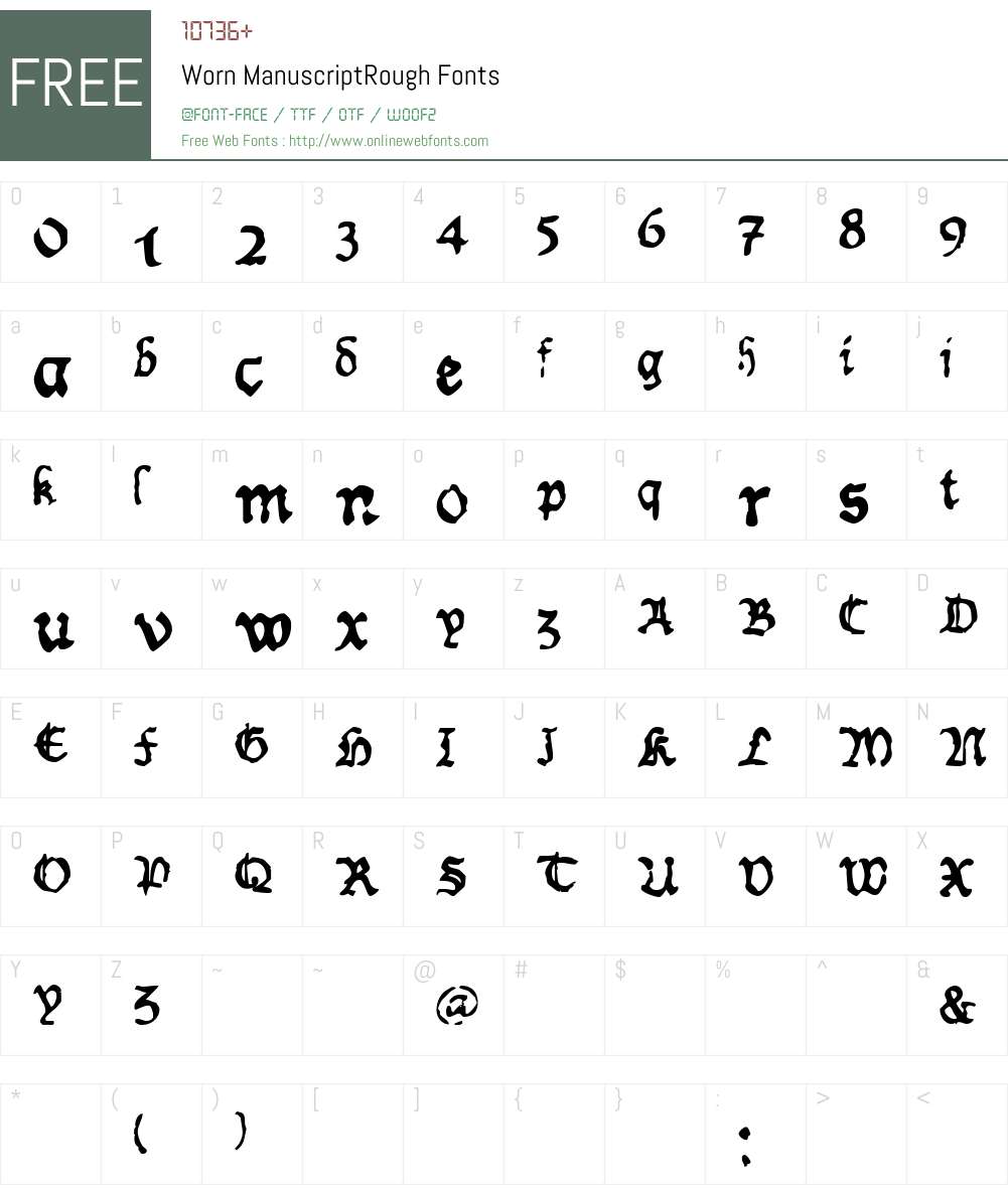 Worn ManuscriptRough Fonts Free Download - OnlineWebFonts.COM