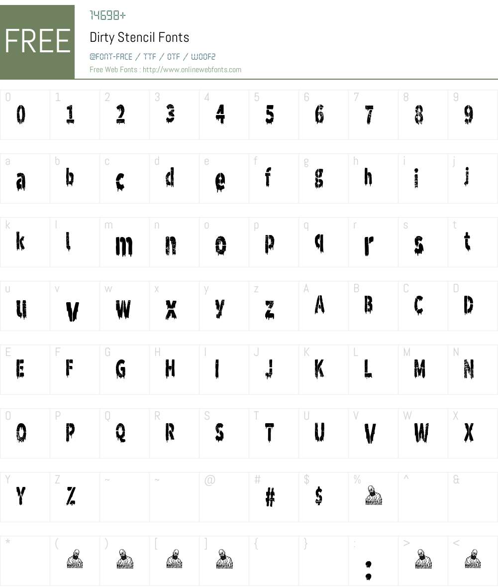 Dirty Stencil 1.00;May 4, 2024;FontCreator 11.0.0.2388 64-bit Fonts ...